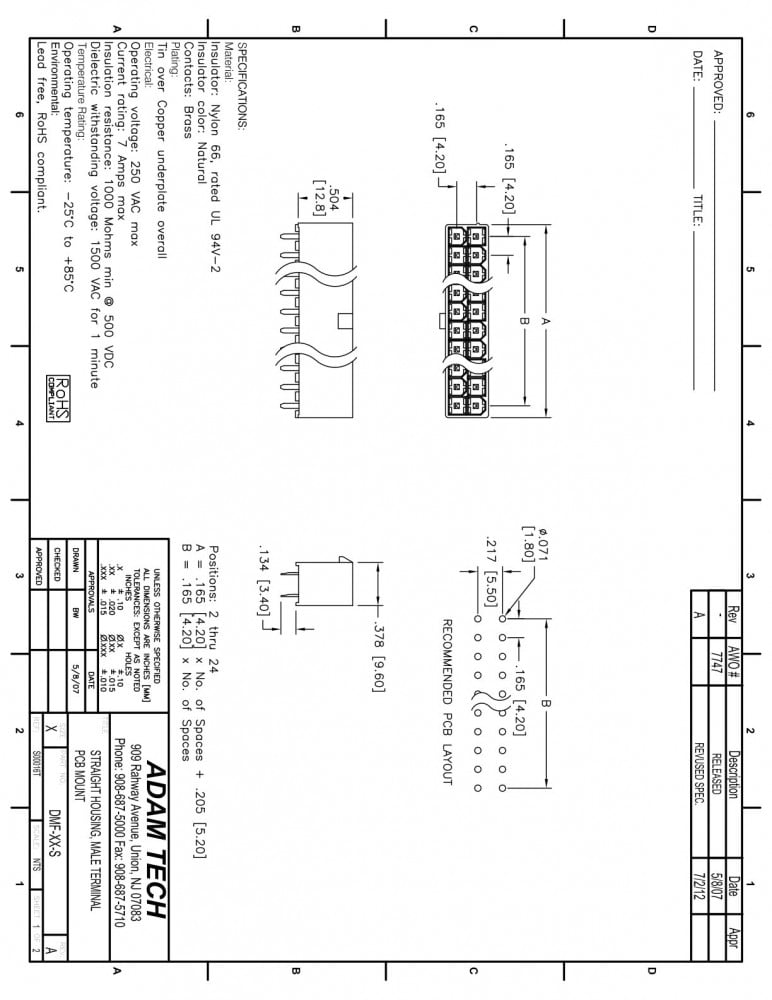 ADAM TECH DMF-04-S technical drawing page 1