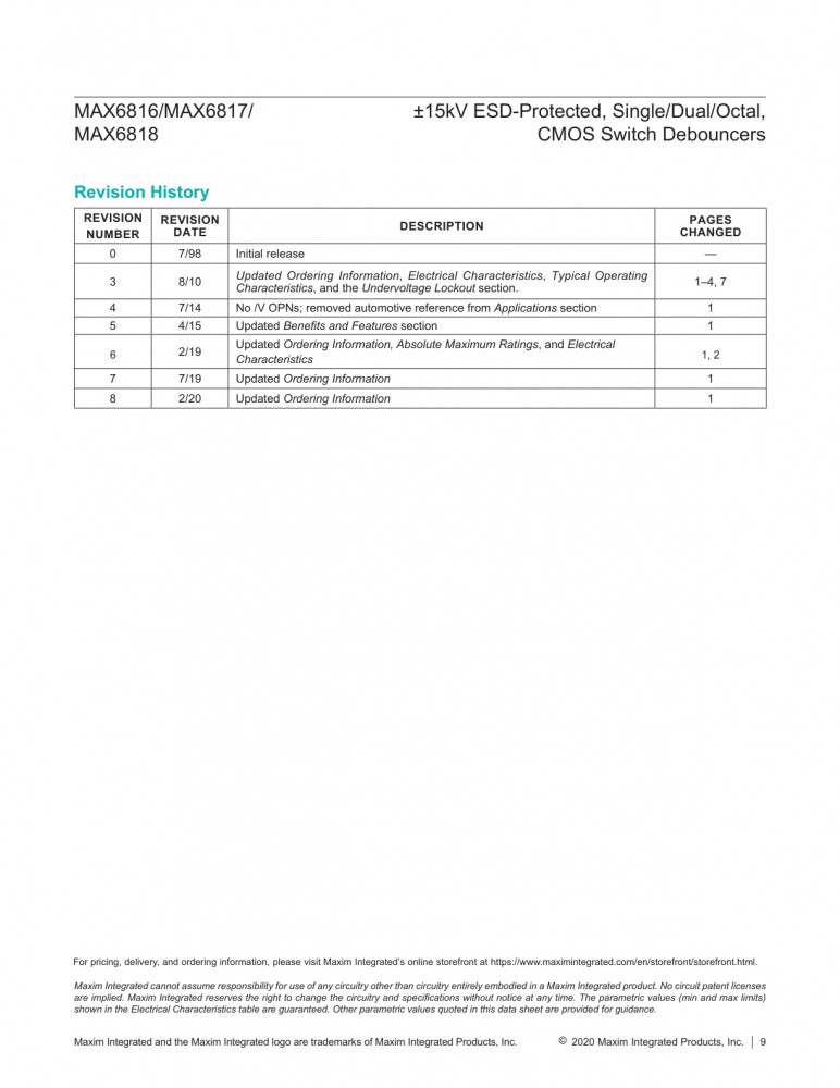 MAX6818 datasheet page 9