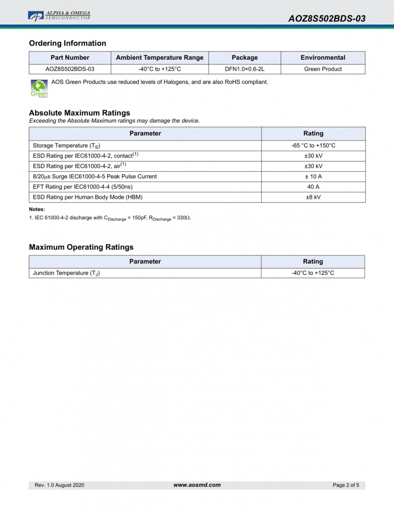 AOZ8S502BDS-03 datasheet page 2