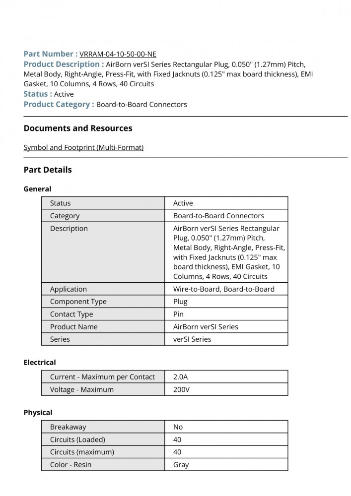 VRRAM-04-10-50-00-NE product document image, page 1