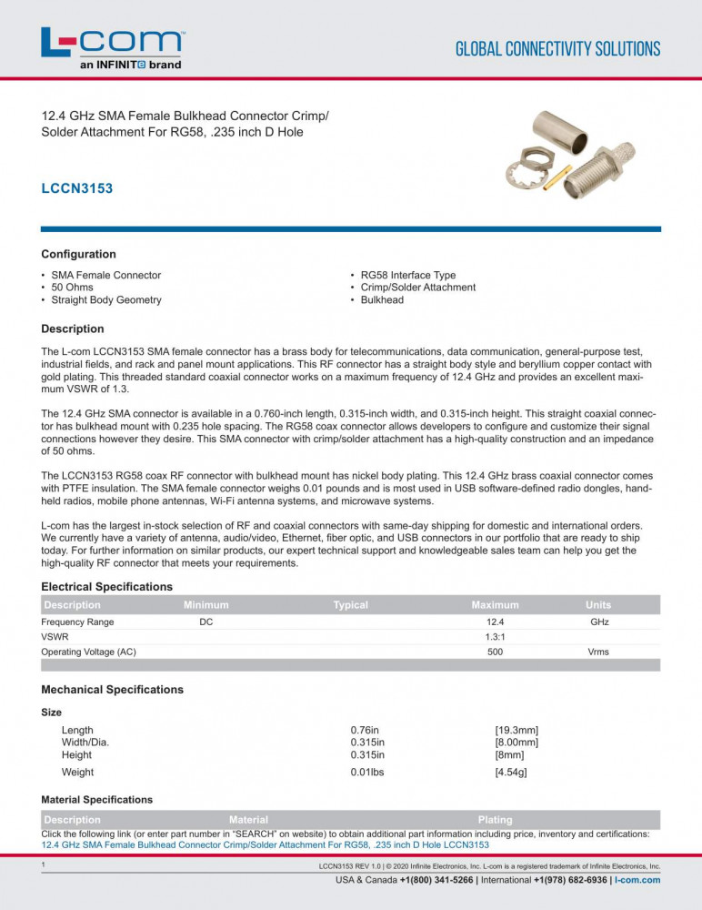 LCCN3153 technical document page 1