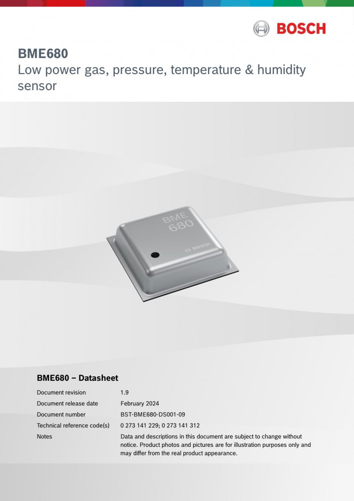 BME680 datasheet page 1