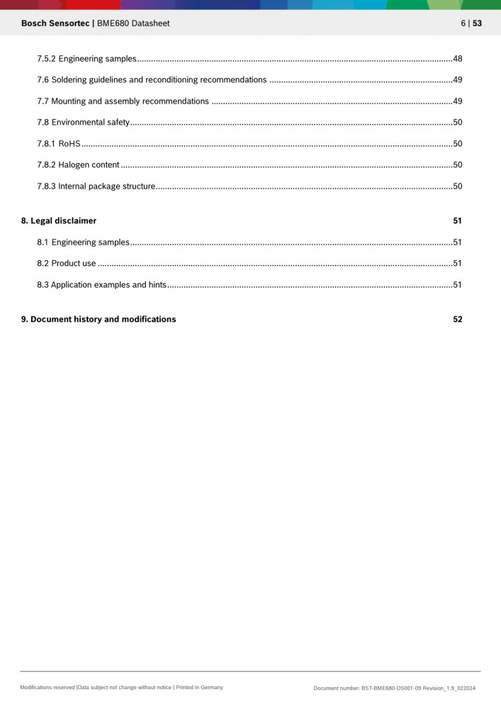 BME680 datasheet page 6
