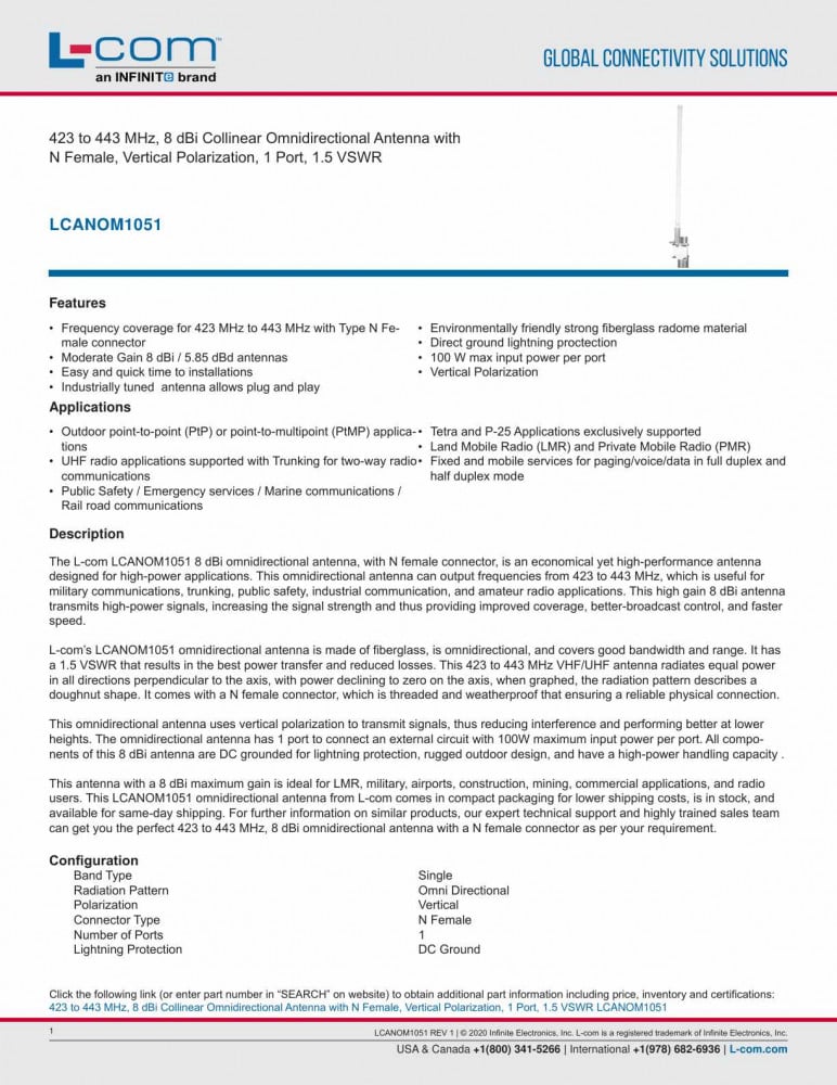 LCANOM1051 technical document page 1