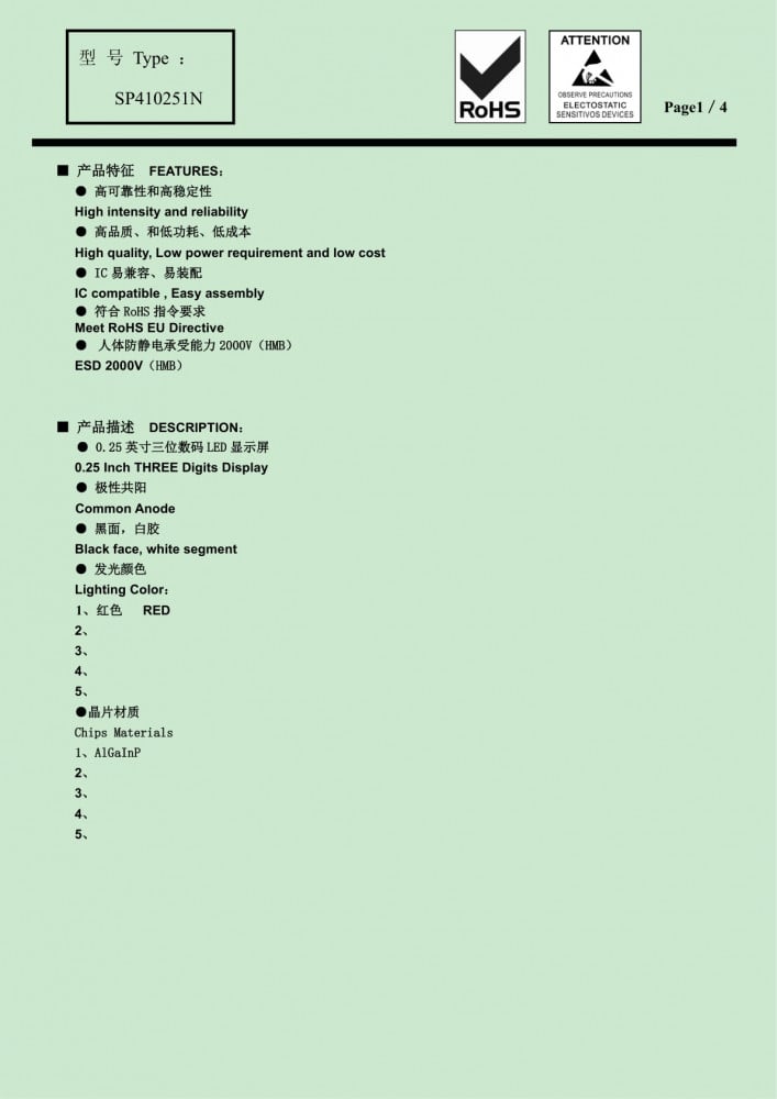 SP410251N/21 specification page 2