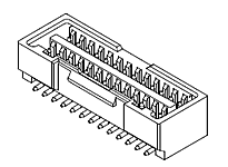 Micro-Lock 1.25mm Pitch Dual-Row Right-Angle Header, Beige, 22 Circuits