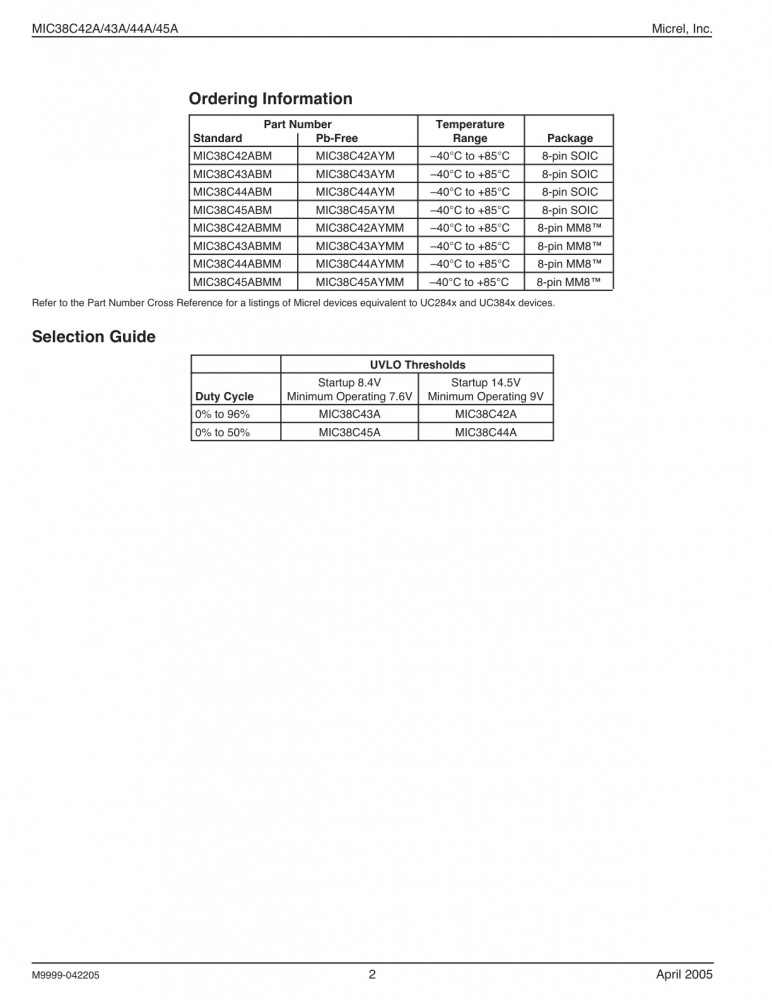 MIC38C45AYM datasheet page 2