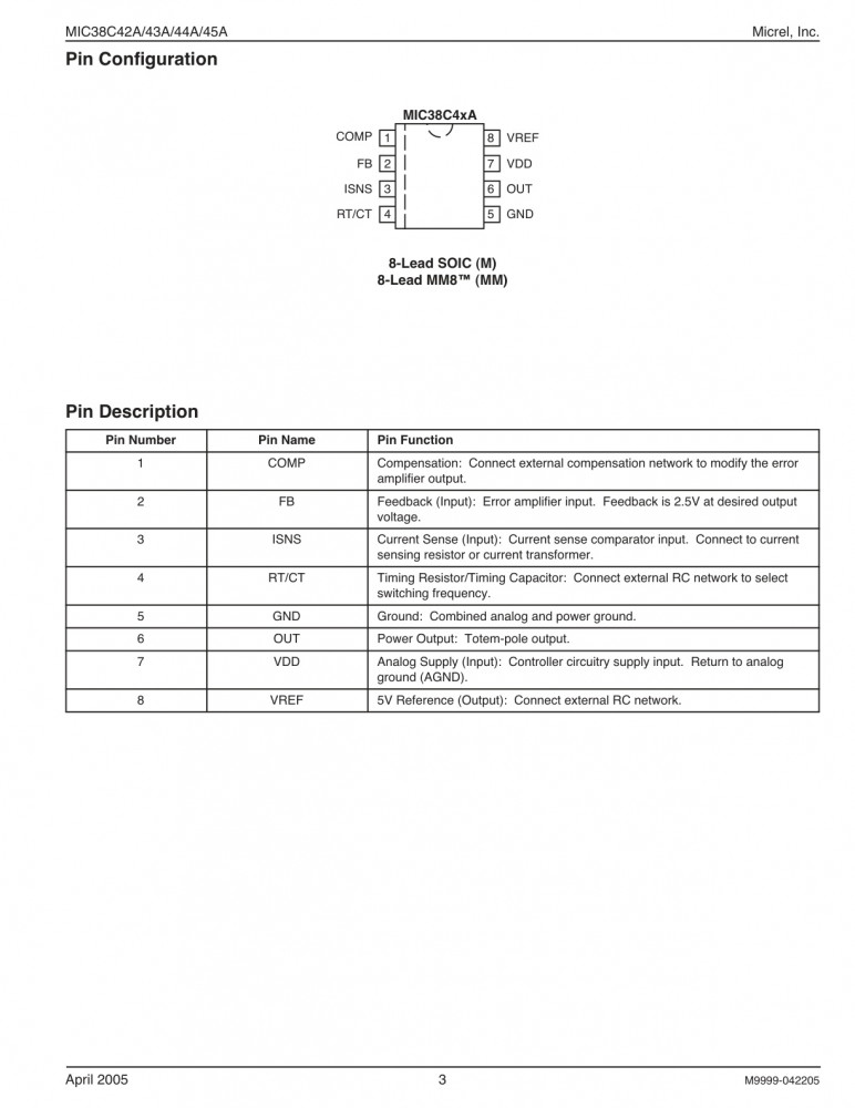 MIC38C45AYM datasheet page 3