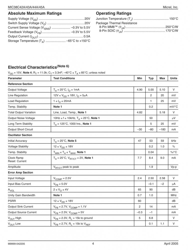 MIC38C45AYM datasheet page 4