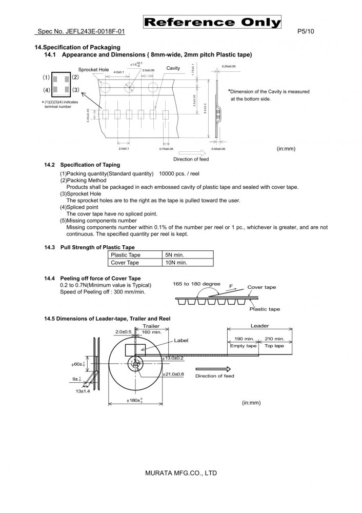 DLP0NSN350HL2L reference specification page 5