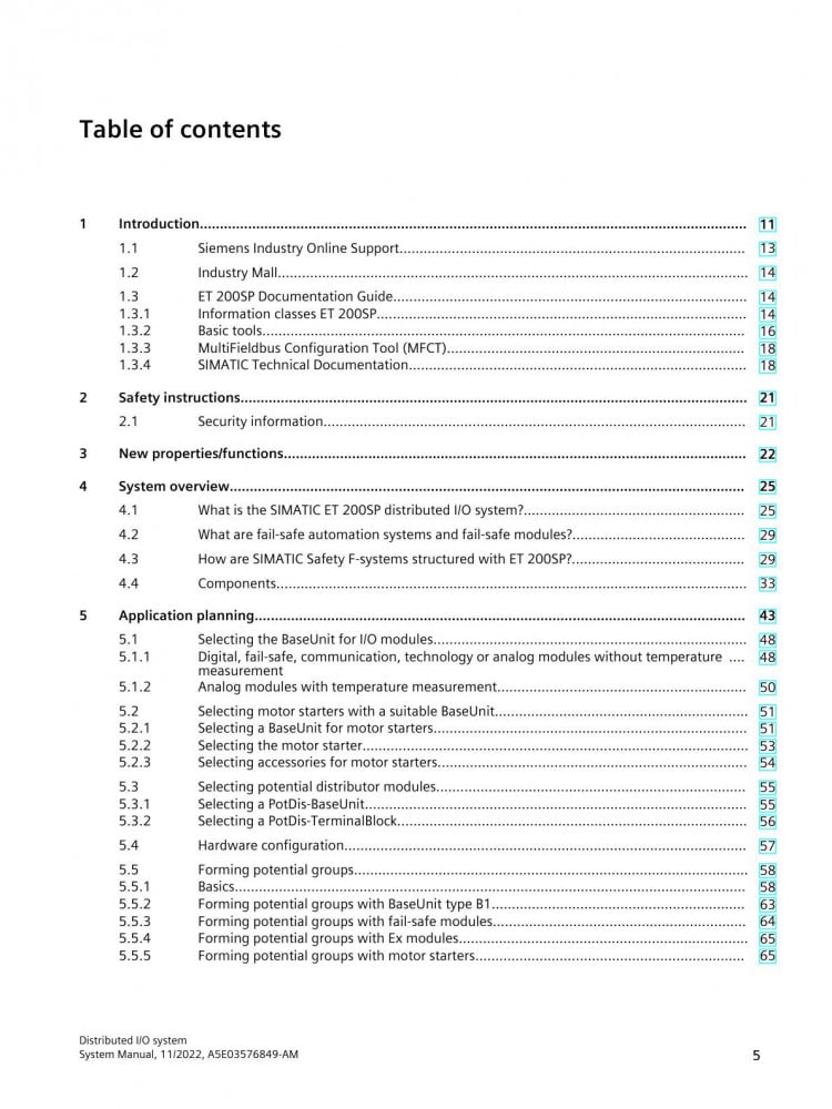 SIEMENS ET 200SP system manual page 5