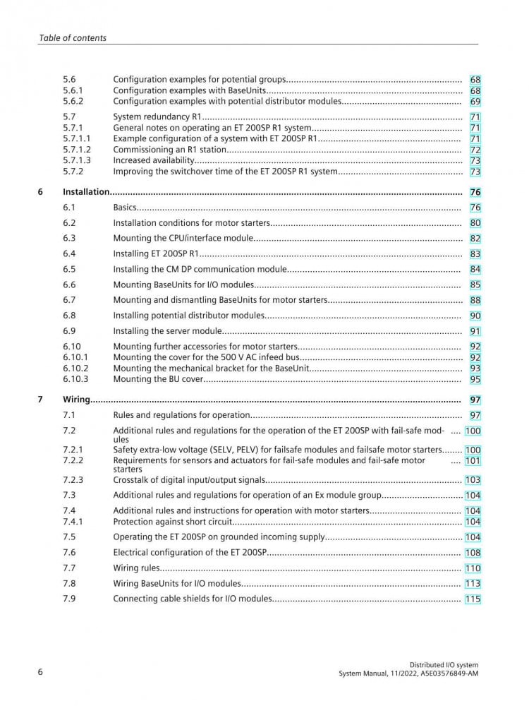 SIEMENS ET 200SP system manual page 6