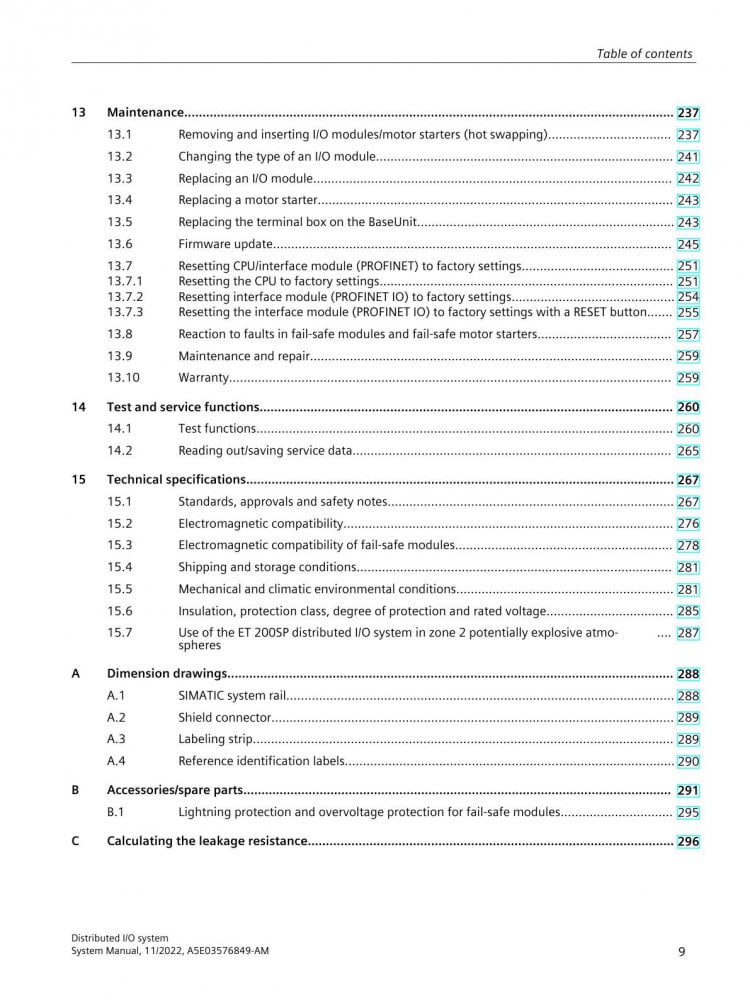 SIEMENS ET 200SP system manual page 9
