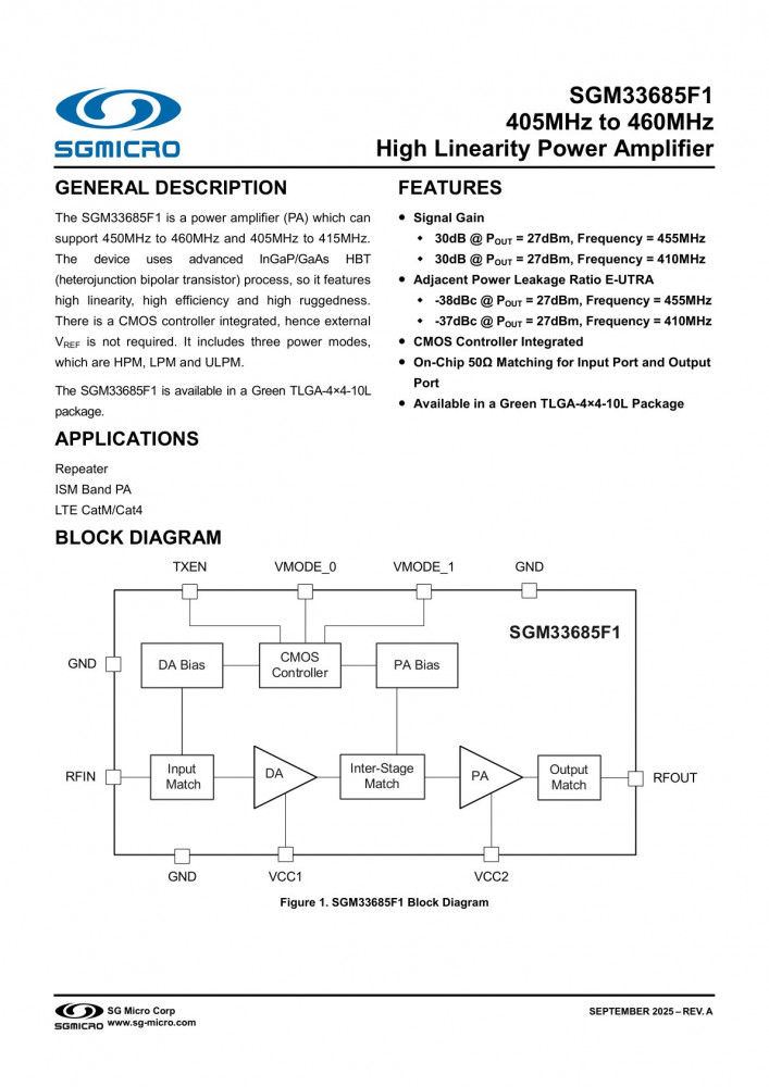 SGM33685F1 technical document page 1