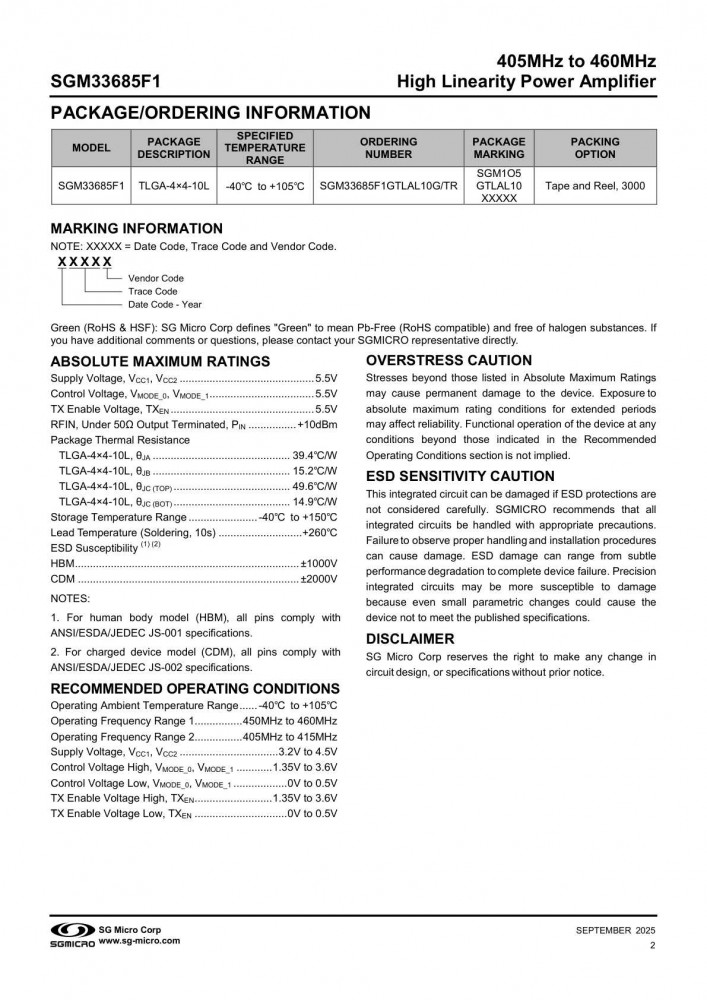 SGM33685F1 technical document page 2