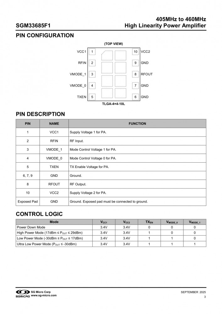 SGM33685F1 technical document page 3