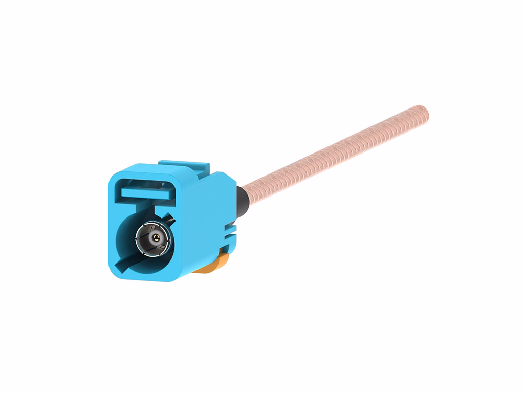 FAKRA SMB Straight Plug Keying Code C Blue to FAKRA SMB Straight Jack Keying Code C Blue on RG-316 Cable, 1180.00mm Length, 50 Ohms