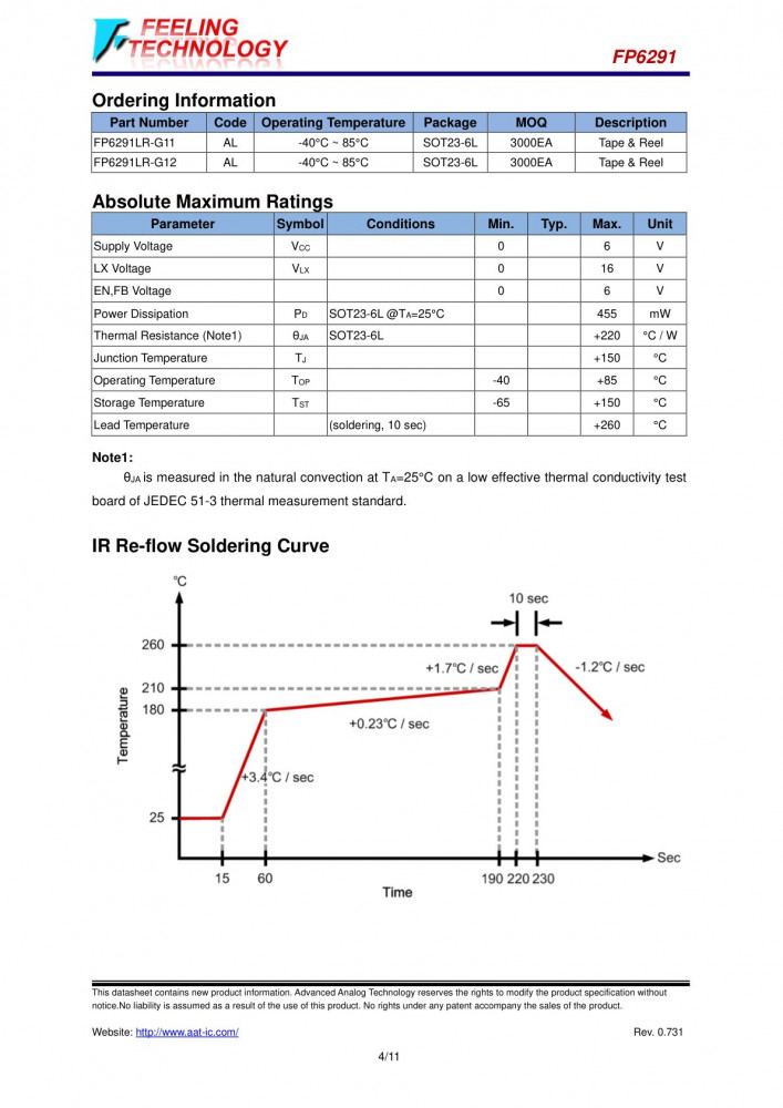 FP6291LR-G12 datasheet page 4