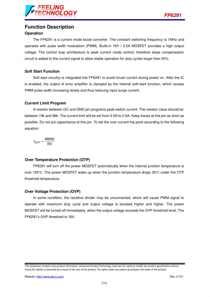FP6291LR-G12 datasheet page 7