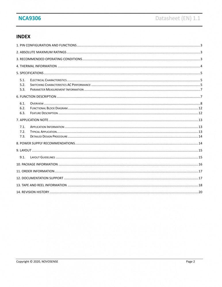 NCA9306 datasheet page 2