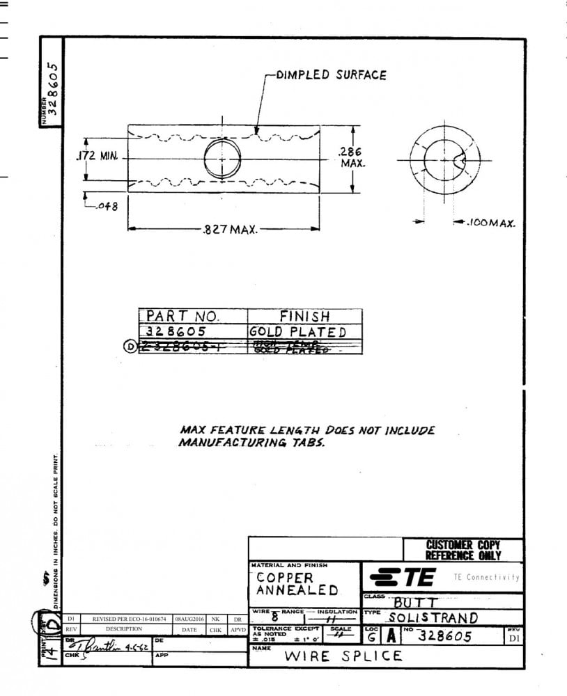 TE Connectivity 328605 technical document preview
