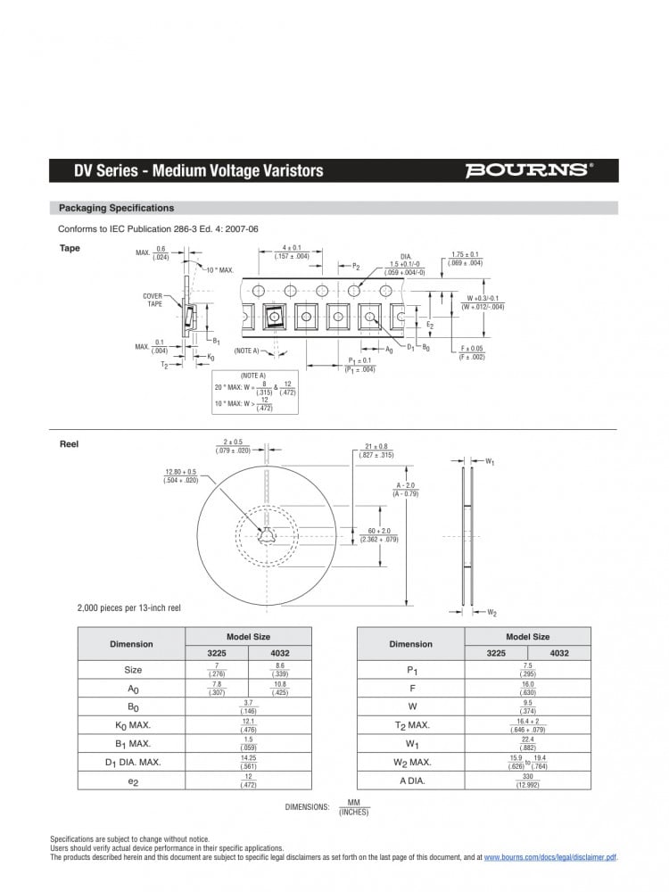 BOURNS DV Series datasheet page 8