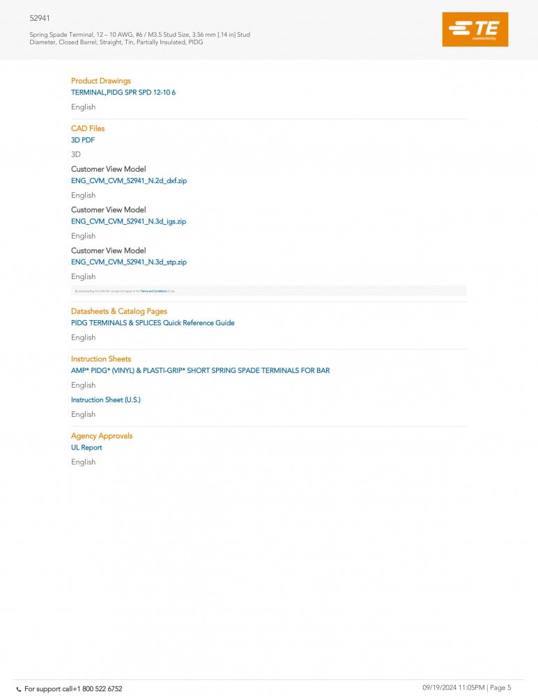TE Connectivity 52941 technical document page 5