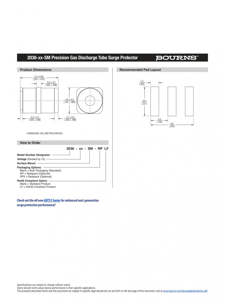 BOURNS 2036-23-SM-RPLF datasheet page 3