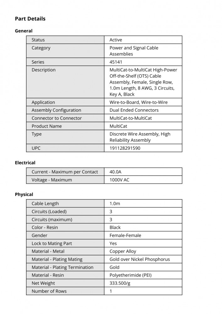 MOLEX 451410310 technical document image, page 2