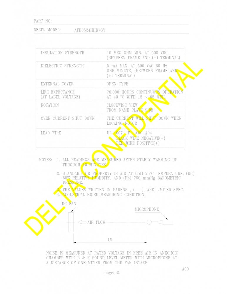 Delta AFB0524HHB7GY specification page 4