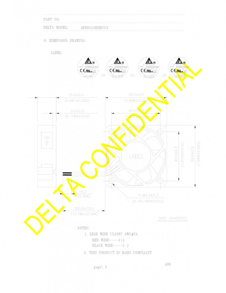Delta AFB0524HHB7GY specification page 7
