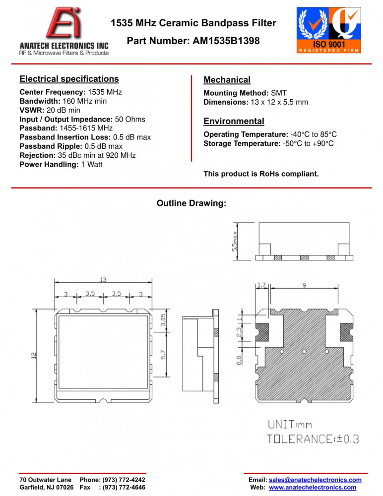 AM1535B1398 technical document page 1