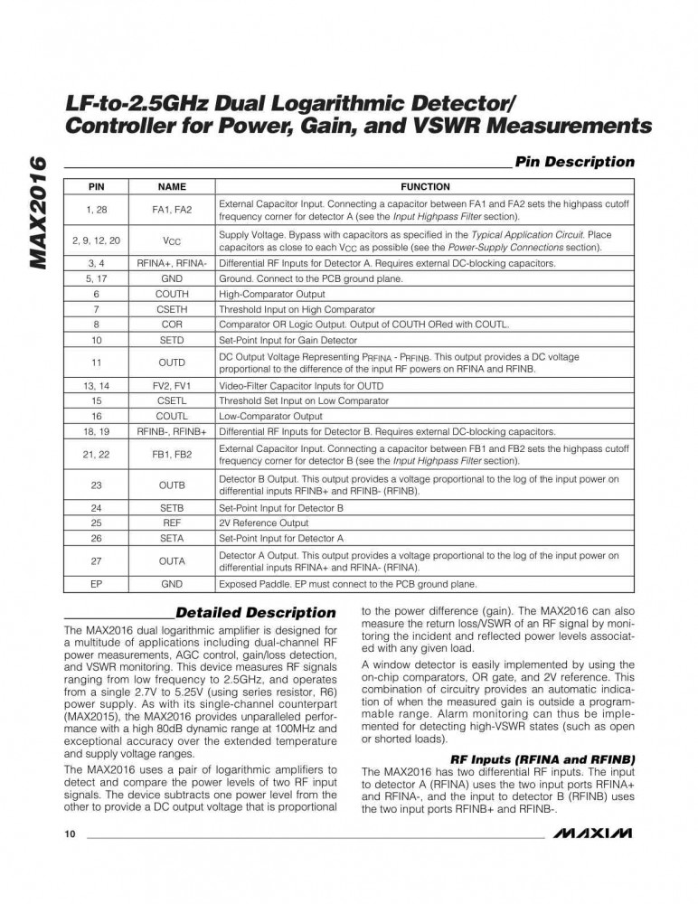 MAX2016 datasheet page 10