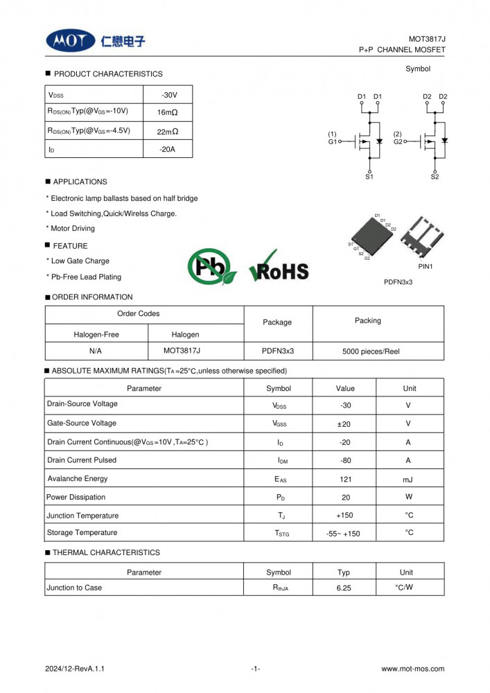 MOT3817J datasheet page 1