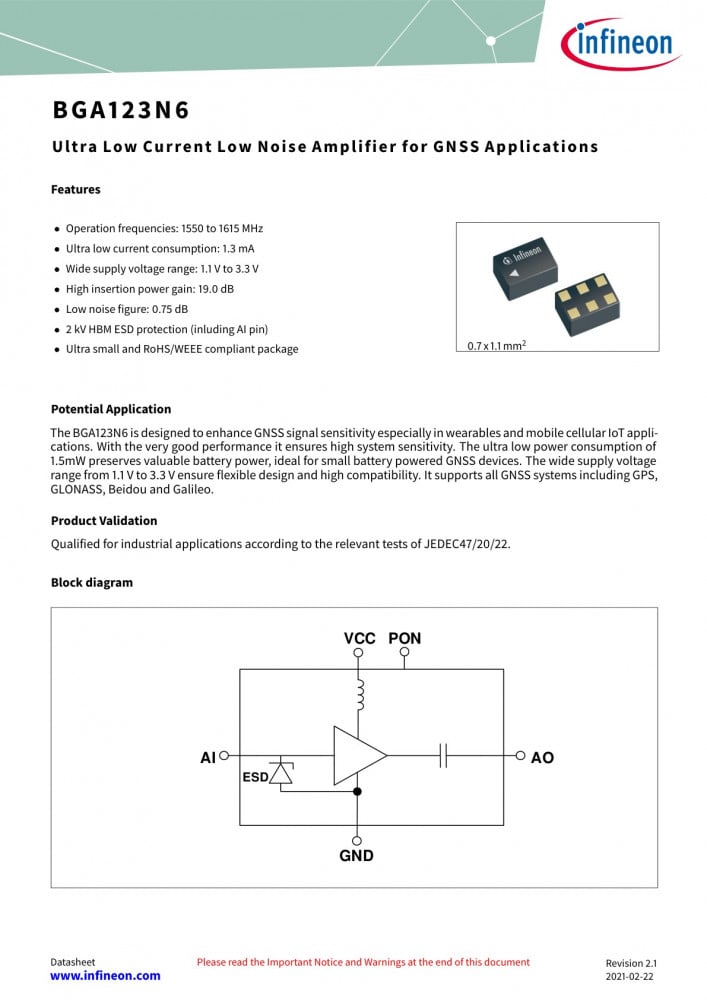 BGA123N6 datasheet page 1