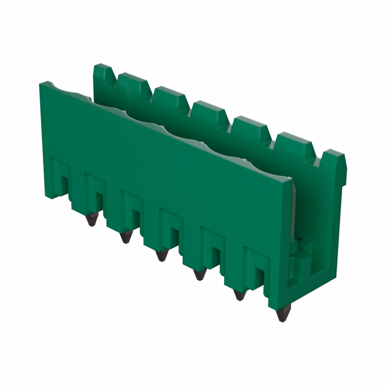 5.08mm Pitch Eurostyle Vertical PCB Header, Open Ends, Green Housing, 6 Circuits for sale