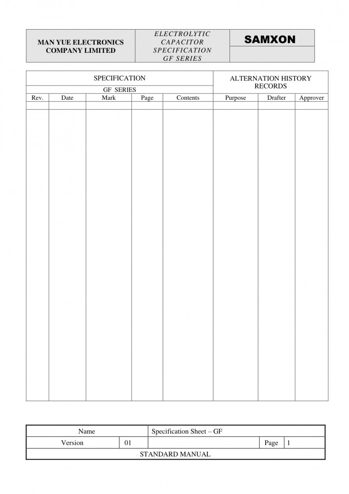 GF series specification document, page 2