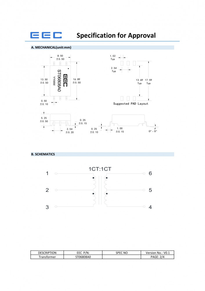 ST06808A0 specification page 3