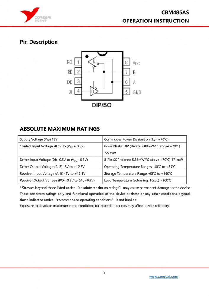 CBM485AS8 datasheet page 2