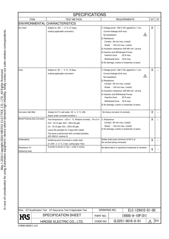 HRS IX60G-A-10P(01) specification sheet page 3