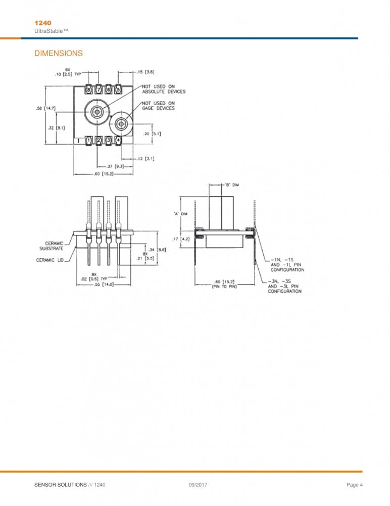 TE Connectivity 1240 pressure sensor datasheet page 4