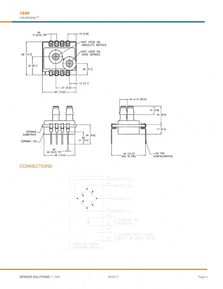 TE Connectivity 1240 pressure sensor datasheet page 5