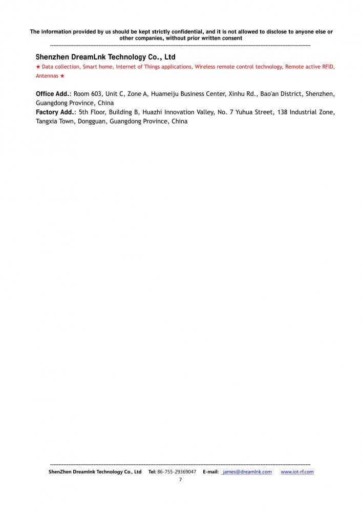 DreamLNK J007-2.4G datasheet page 7
