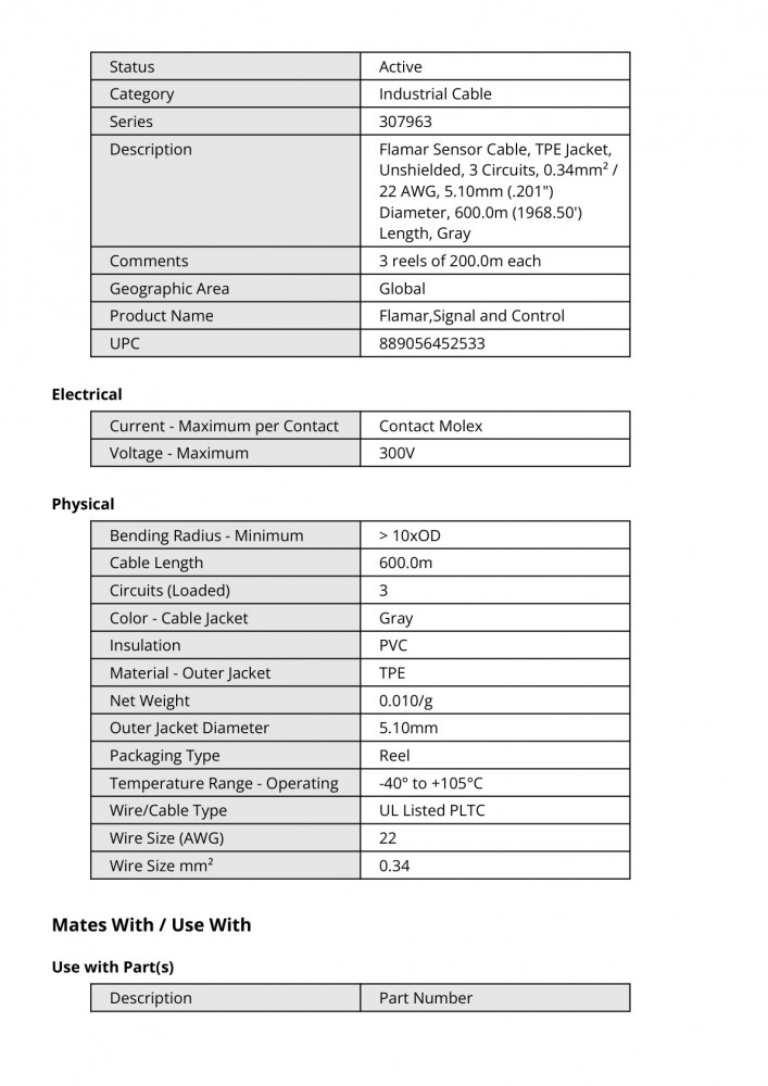 Technical document image 2 for MOLEX 1552400004