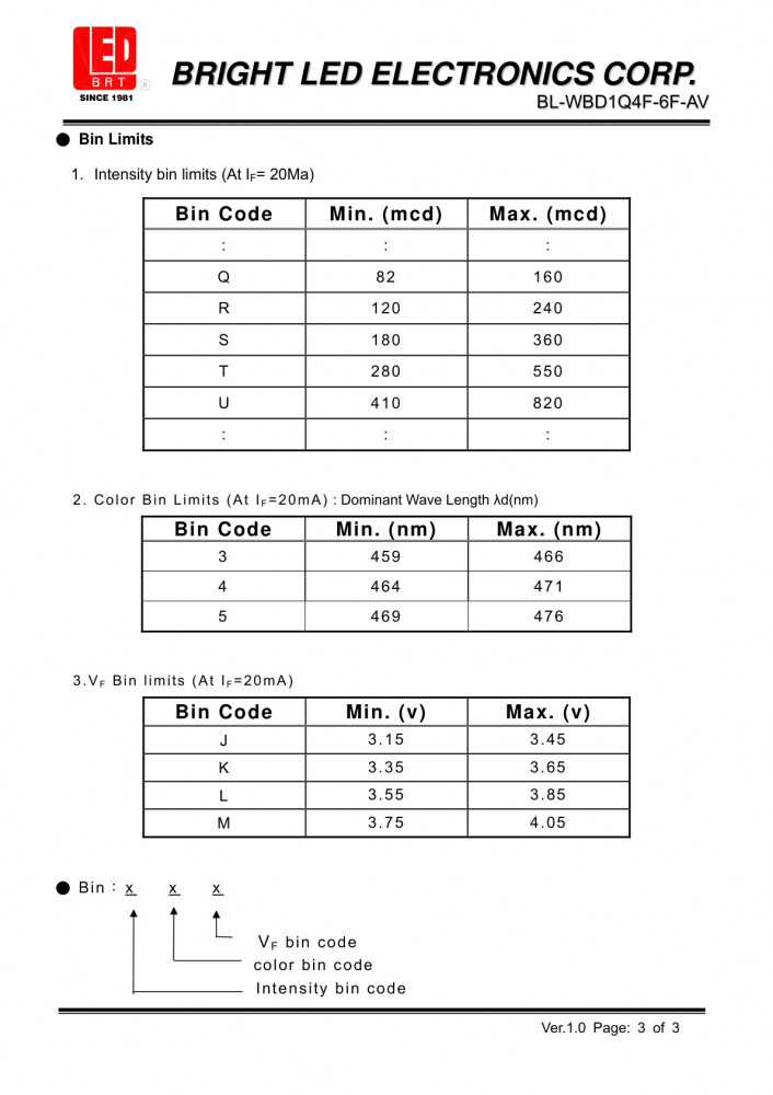 BL-WBD1Q4F-6F-AV datasheet page 3