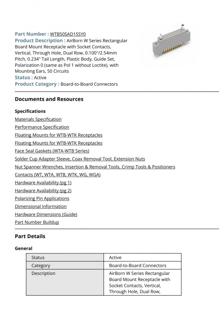 WTB50SAD15SY0 technical document image 1