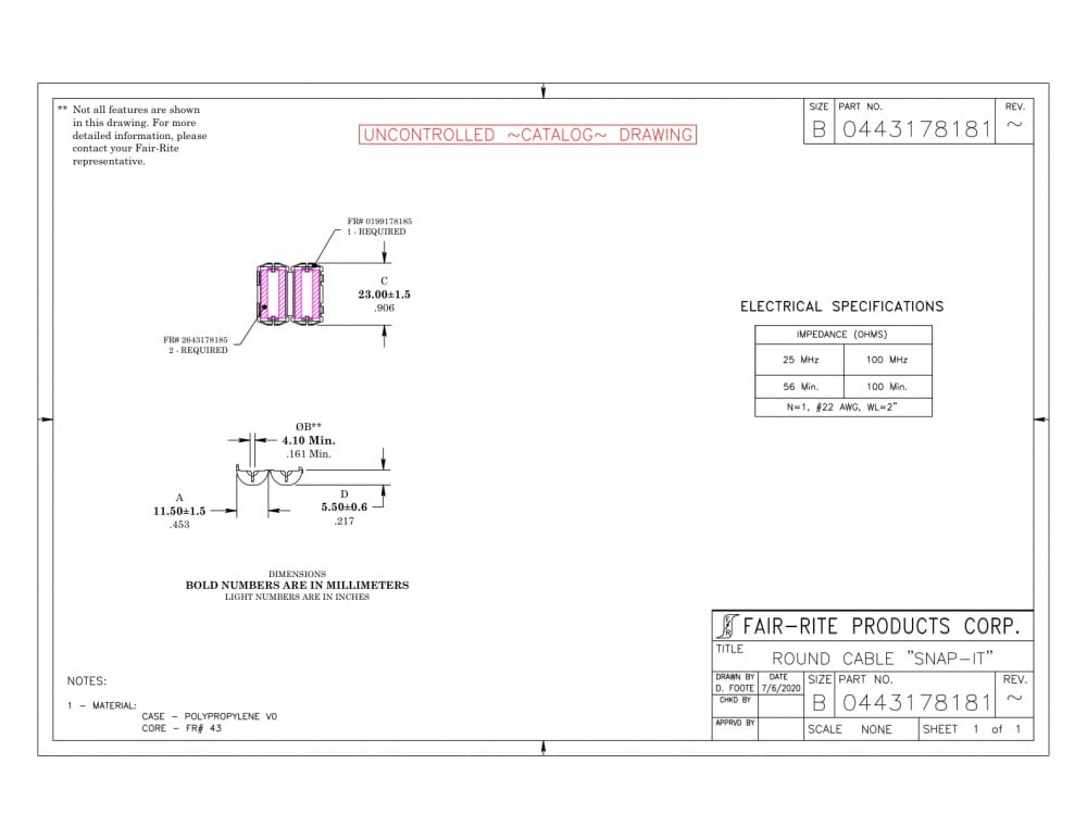 Fair-Rite 0443178181 product drawing