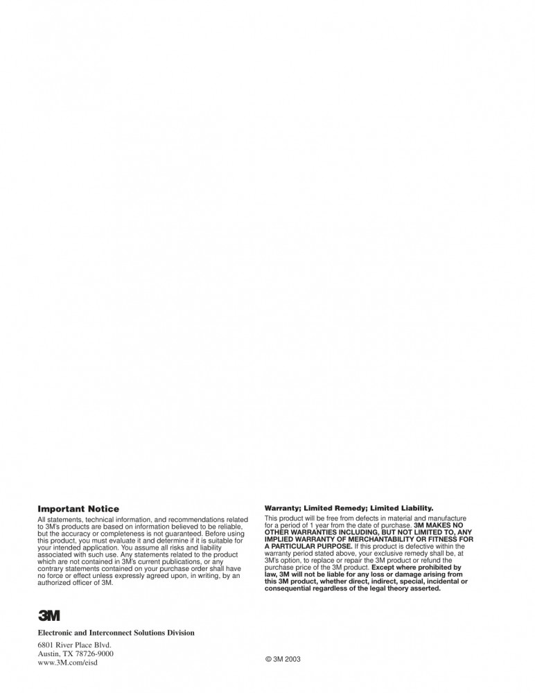 3M 3617 series technical sheet, tolerances and ordering information