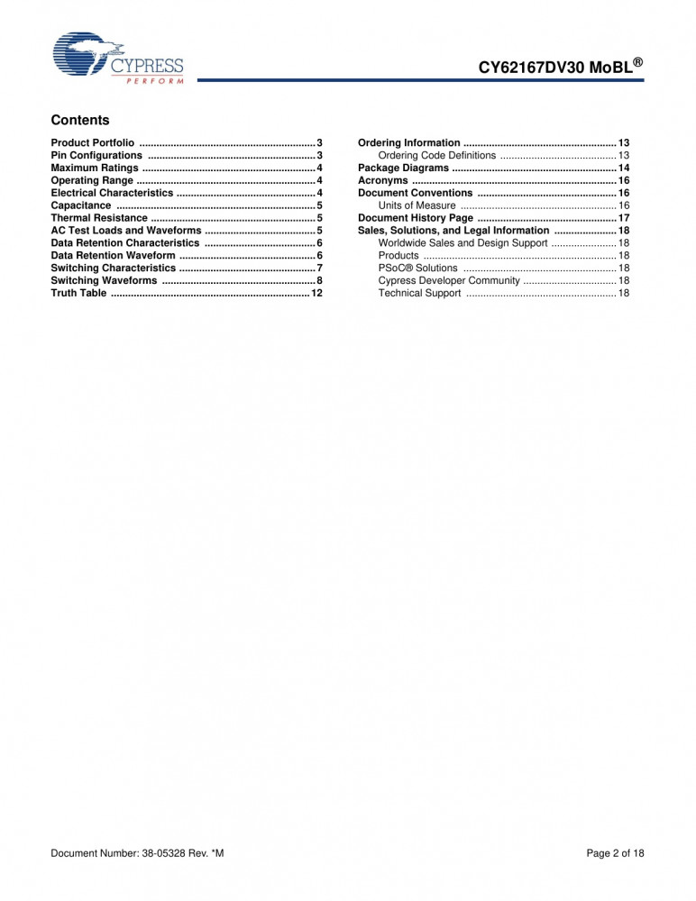 CY62167DV30 datasheet page 2