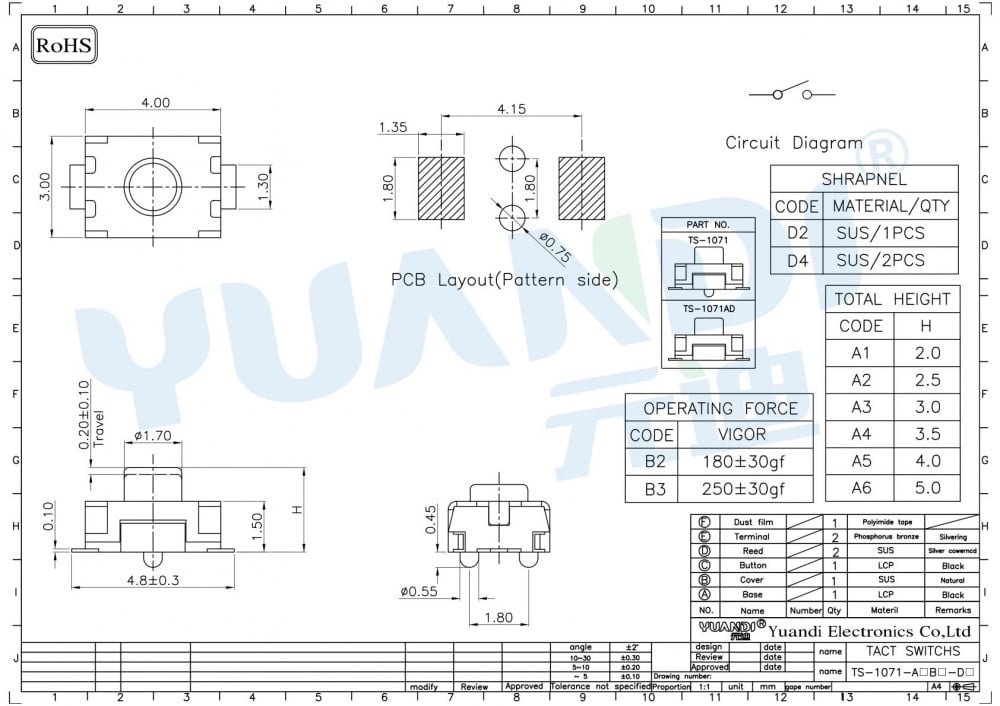 YUANDI TS-1071-A1B3-D4 technical document